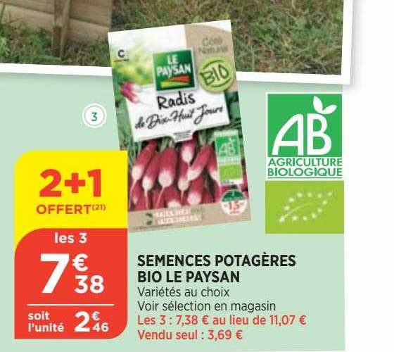 Promo Semences Potagères Bio Le Paysan chez Bi1 - iCatalogue.fr