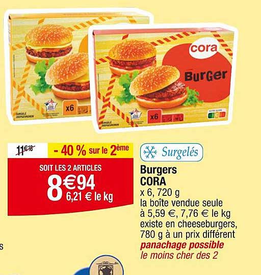 Promo Burgers Cora chez Cora - iCatalogue.fr