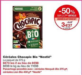Promo Céréales Chocopic Bio "nestlé" chez Monoprix - iCatalogue.fr