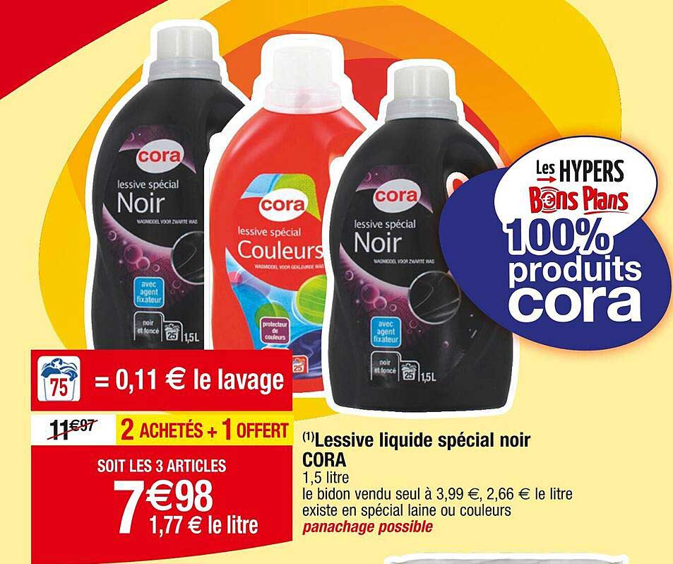 Promo Lessive Liquide Spécial Noir Cora chez Cora - iCatalogue.fr