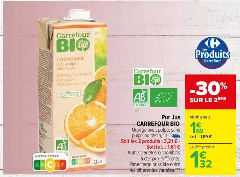 Promo Pur Jus Carrefour Bio chez Carrefour Market - iCatalogue.fr