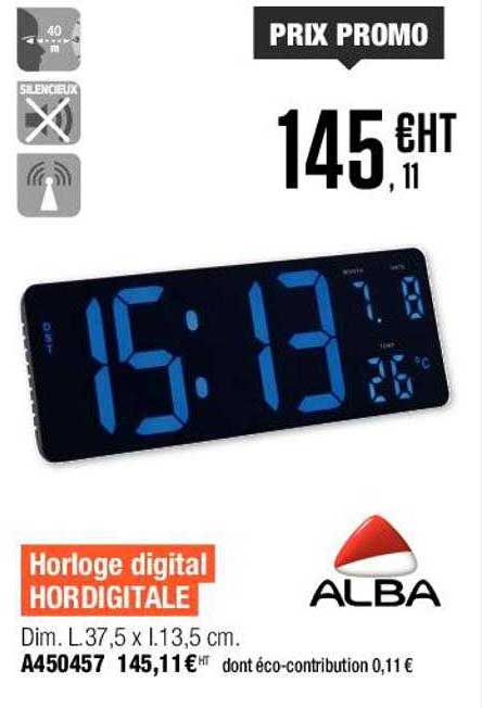 Promo Horloge Digital Hordigitale Alba chez Calipage - iCatalogue.fr