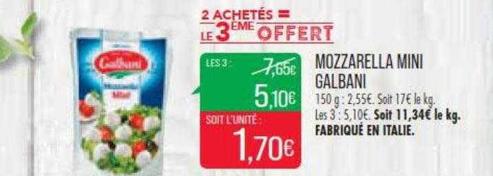 Promo Mozzarella Mini Galbani chez Match - iCatalogue.fr