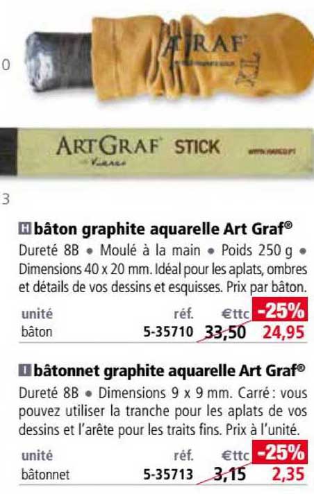 Promo Bâton Graphite Aquarelle Art Graf Bâtonnet Graphite Aquarelle Art ...