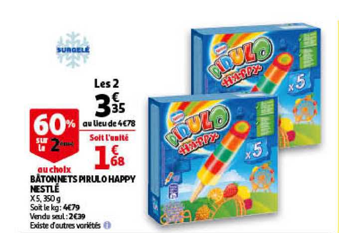 Promo Bâtonnets Pirulo Happy Nestlé chez Auchan - iCatalogue.fr