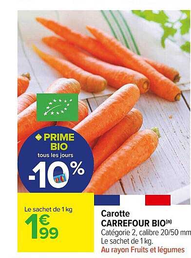 Promo Carotte Carrefour Bio chez Carrefour Market - iCatalogue.fr