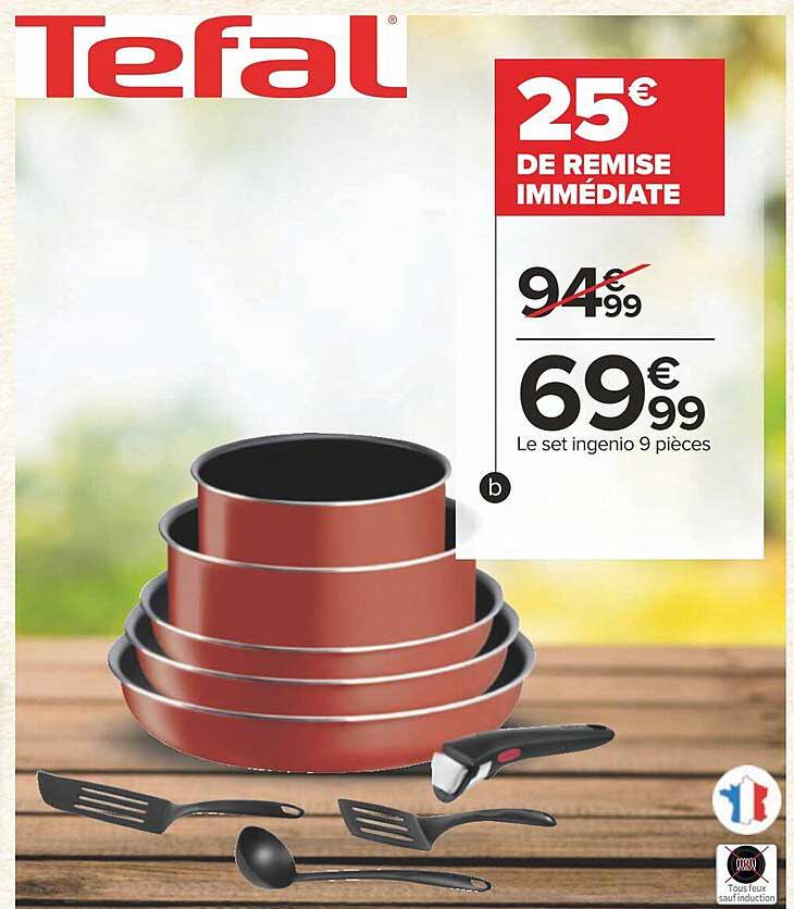Promo Le Set Ingenio 9 Pièces Tefal chez Carrefour - iCatalogue.fr