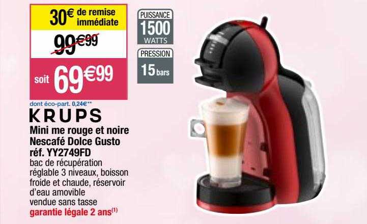 Promo Mini Me Rouge Et Noire Nescafé Dolce Gusto Krups chez Migros ...