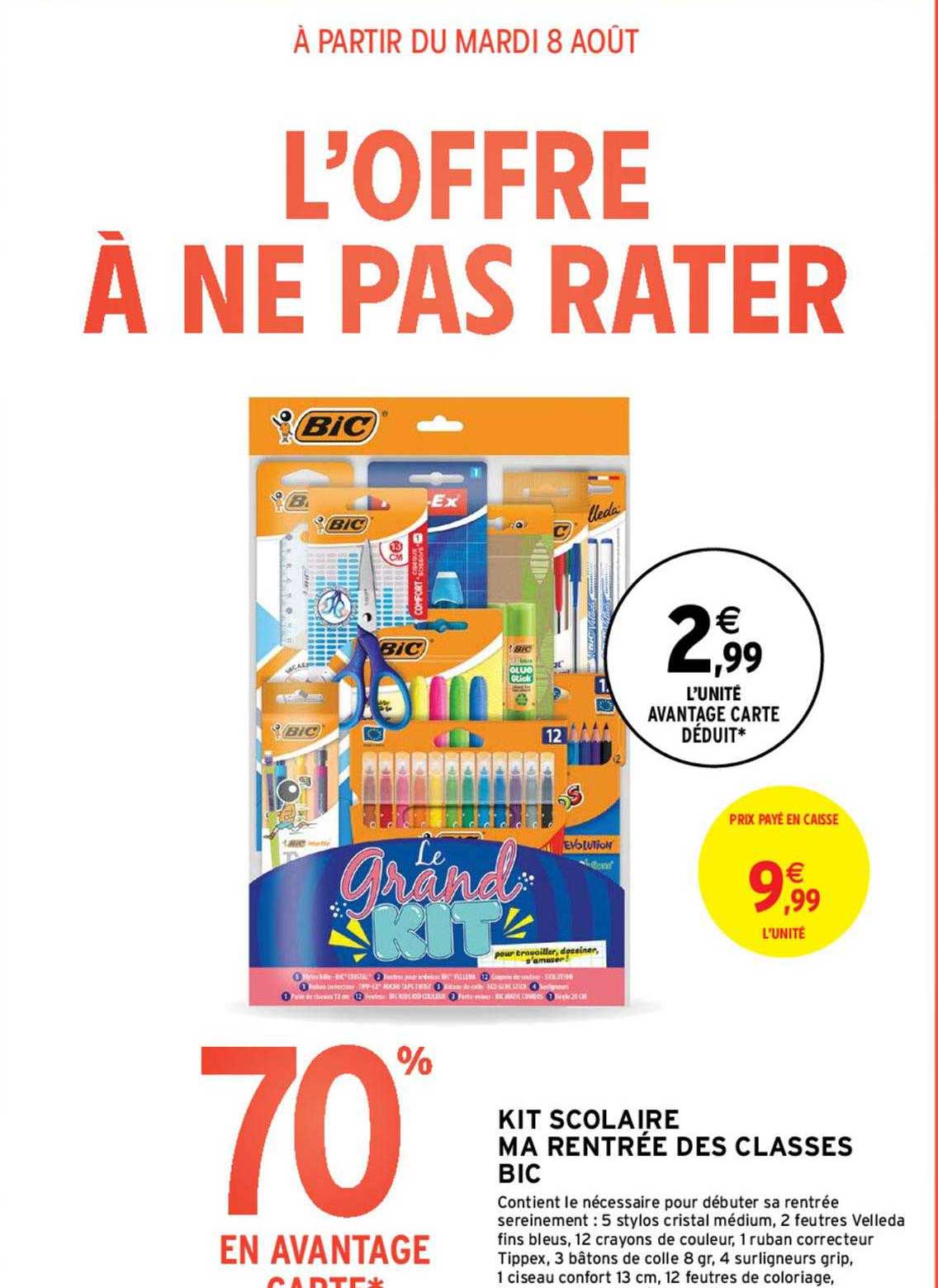Promo Kit Scolaire Ma Rentrée Des Classes Bic chez Intermarché Express ...
