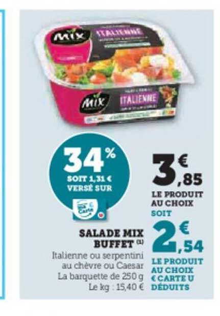 Promo Salade Mix Buffet chez Super U - iCatalogue.fr
