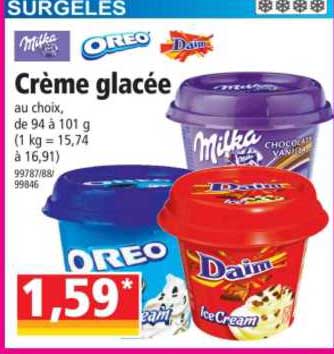 Promo Crème Glacée Milka, Oreo Daim chez Norma - iCatalogue.fr