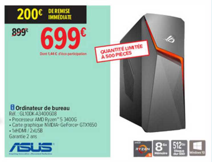 Promo Ordinateur De Bureau Asus chez Carrefour - iCatalogue.fr