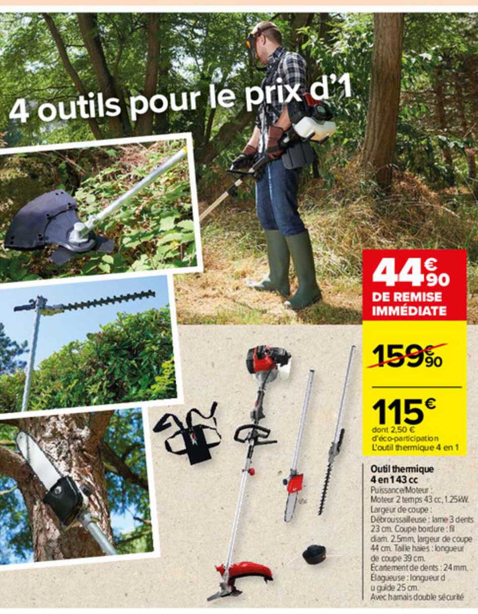 Promo Outil Thermique 4 En 1 43 Cc chez Carrefour - iCatalogue.fr