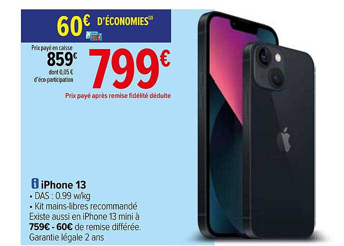Promo IPhone 13 chez Carrefour - iCatalogue.fr