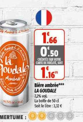 Promo Bière Ambrée La Goudale chez Coccinelle Supermarché - iCatalogue.fr