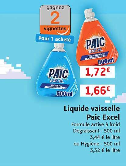 Promo Liquide Vaisselle Paic Excel chez Colruyt - iCatalogue.fr