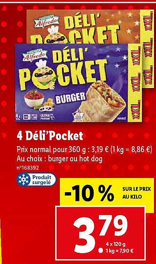 Promo 4 Déli'Pocket Alfredo chez Lidl - iCatalogue.fr