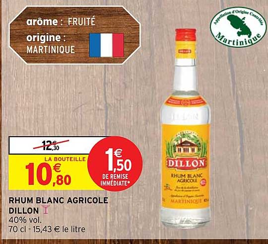 Promo Rhum Blanc Agricole Dillon chez Intermarché Hyper - iCatalogue.fr