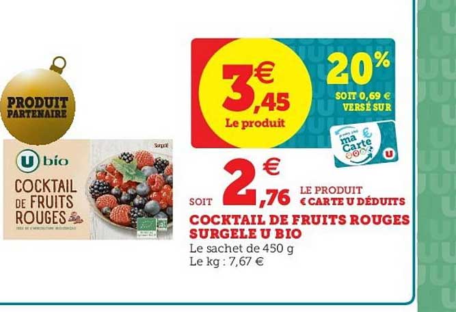 Promo Cocktail De Fruits Rouges Surgelé U Bio chez Hyper U - iCatalogue.fr