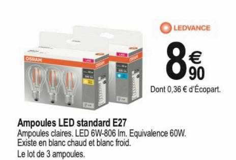 Promo Ampoules Led Standard E27 chez Tridôme - iCatalogue.fr