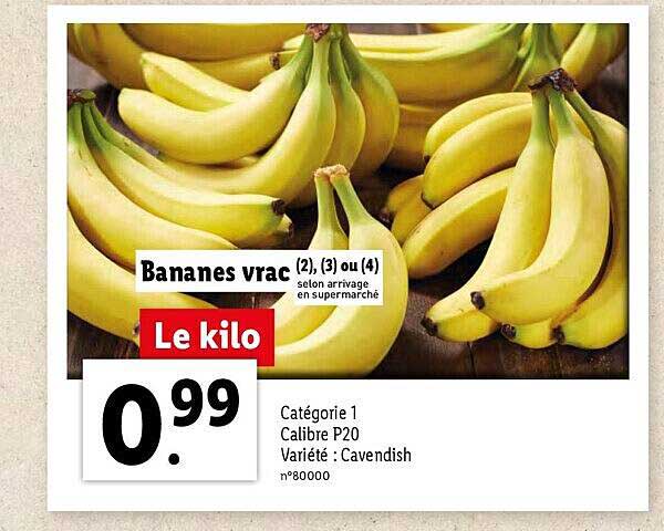 Promo Bananes Vrac chez Lidl - iCatalogue.fr