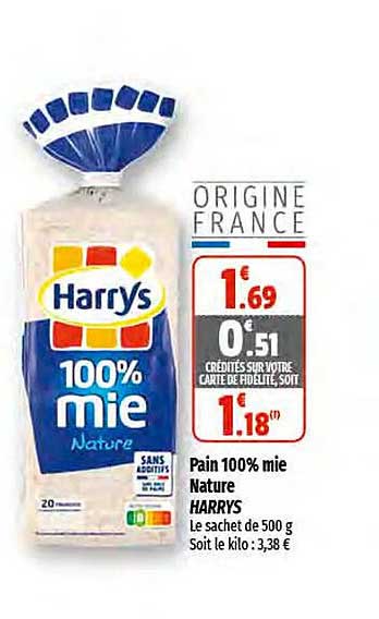 Promo Pain 100% Mie Nature Harrys chez Coccinelle Express - iCatalogue.fr