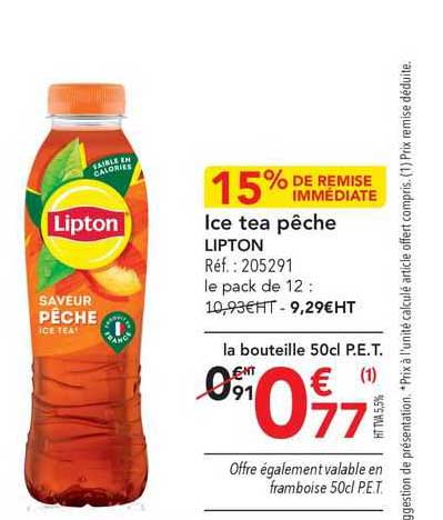 Promo Ice Tea Pêche Lipton chez METRO - iCatalogue.fr
