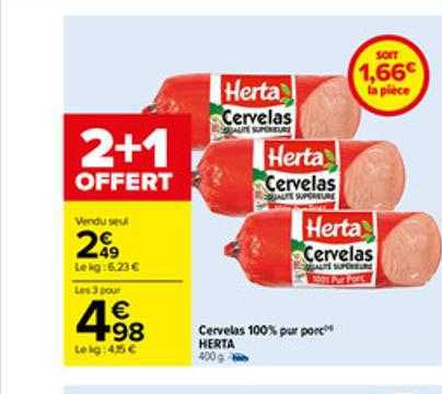 Offre Cervelas Herta chez Carrefour Market