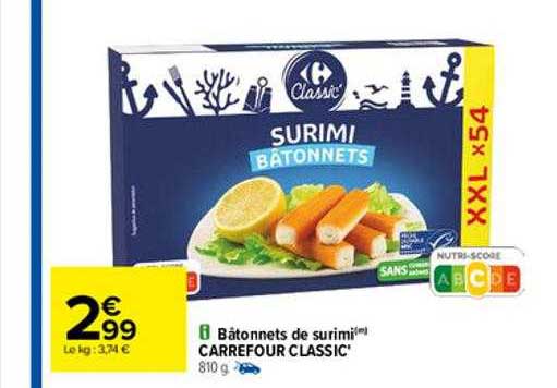 Promo Bâtonnets De Surimi Carrefour Classic' chez Carrefour - iCatalogue.fr