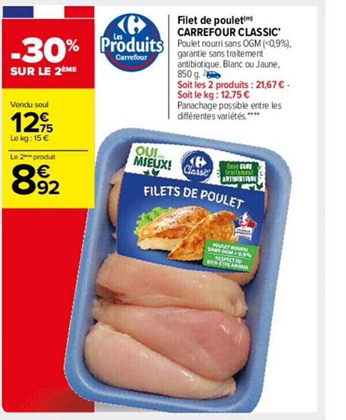 Promo Filet De Poulet Carrefour Classic' chez Carrefour Market ...
