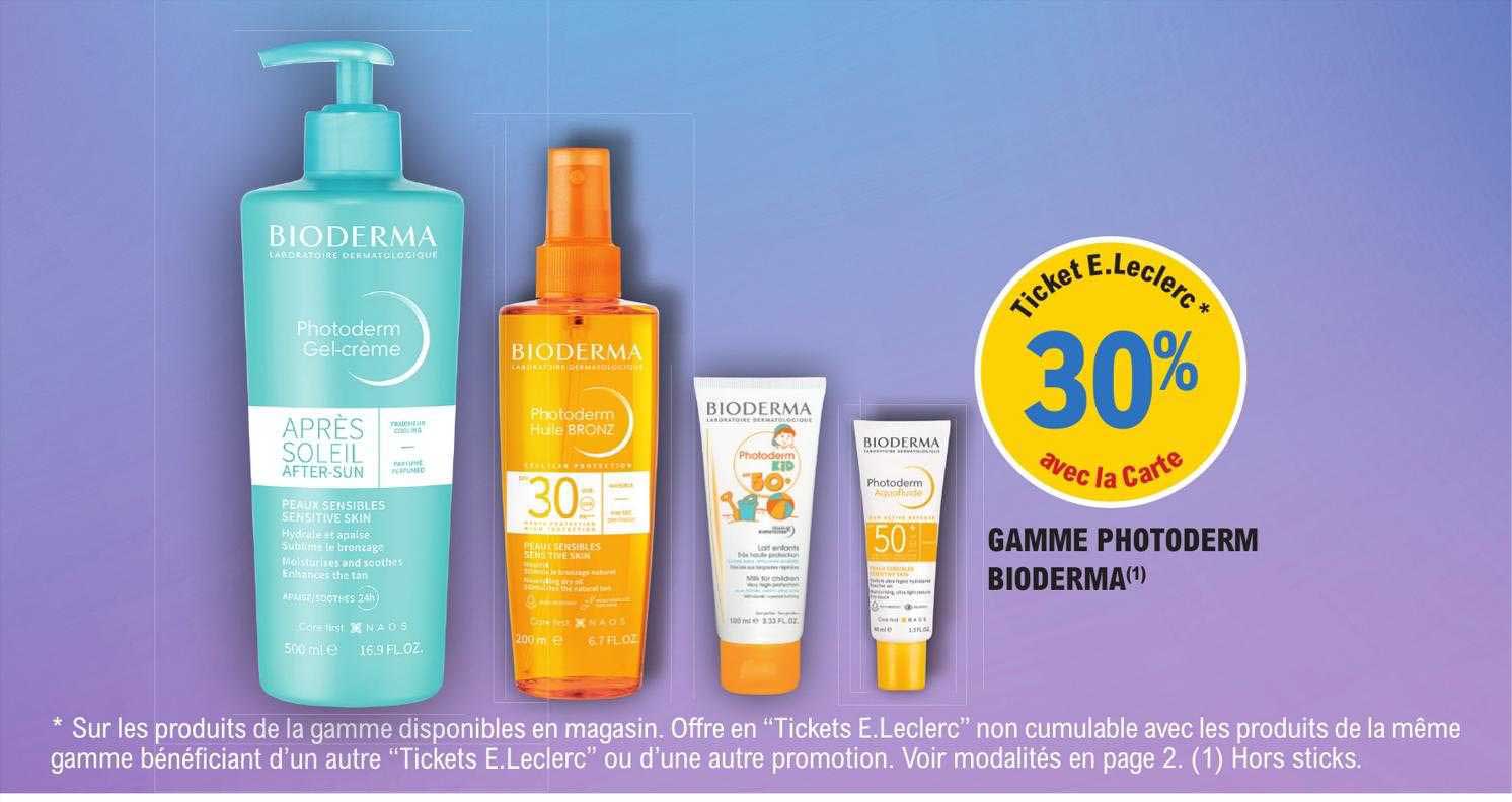 Promo Gamme Photoderm Bioderma chez E.Leclerc Parapharmacie - iCatalogue.fr