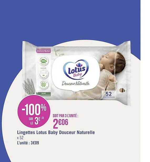 Promo Lingettes Lotus Baby Douceur Naturelle chez Casino Supermarchés ...