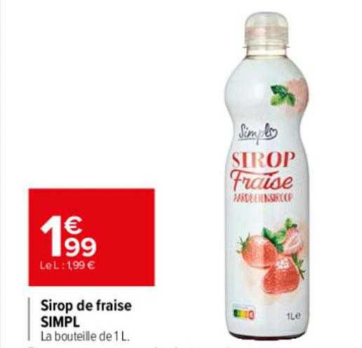 Promo Sirop De Fraise Simpl chez Carrefour Drive - iCatalogue.fr
