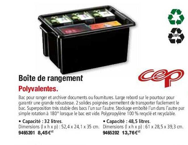 Offre Boîte De Rangement Cep chez Plein Ciel
