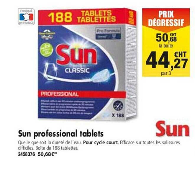 Offre Sun Professional Tablets chez Plein Ciel