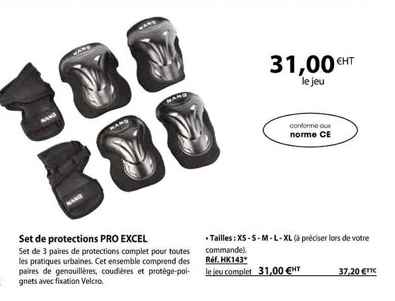Promo Set De Protections Pro Excel chez Casal Sport - iCatalogue.fr