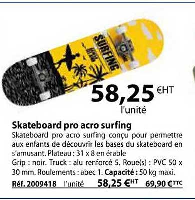 Promo Skateboard Pro Acro Surfing chez Casal Sport - iCatalogue.fr