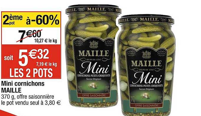 Promo Mini Cornichons Maille chez Cora - iCatalogue.fr