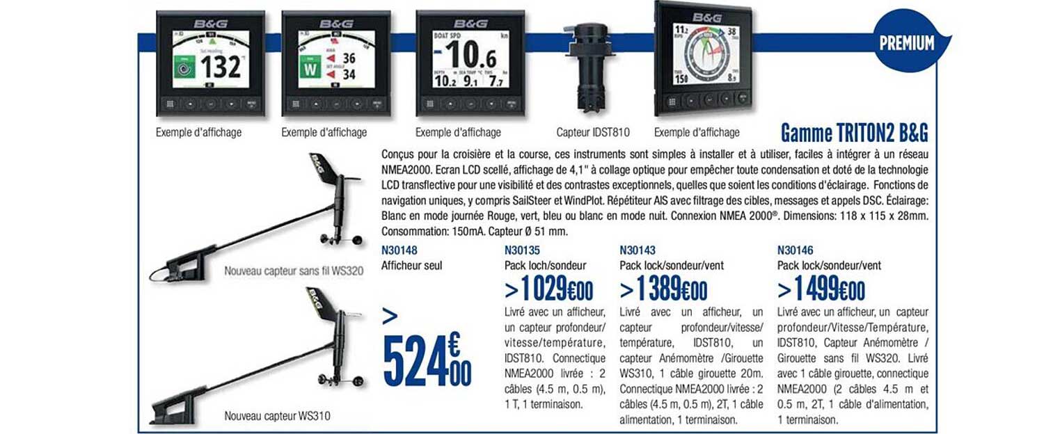 Offre Gamme Triton2 B&g chez Accastillage Diffusion