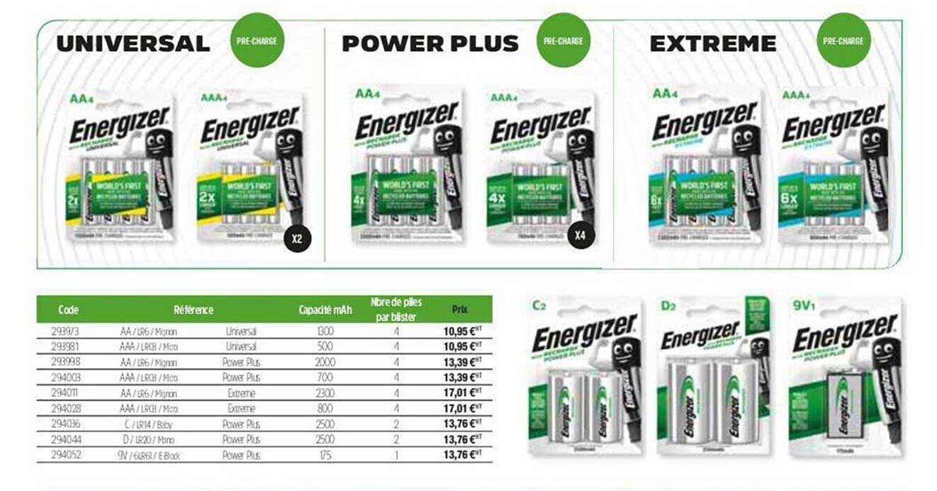 Promo Universal, Power Plus, Extrême Energizer chez Calipage ...