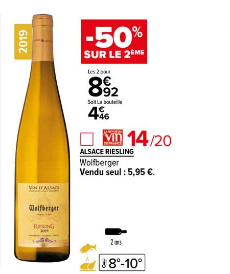 Promo Alsace Riesling Wolfberger chez Carrefour - iCatalogue.fr