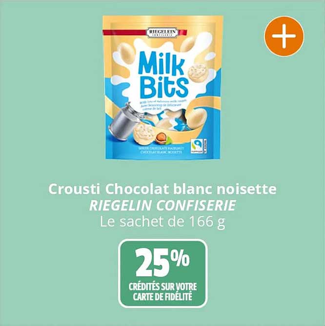 Promo Crousti Chocolat Blanc Noisette Riegelin Confiserie chez ...
