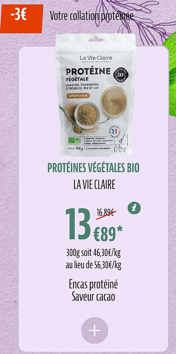 Promo Protéines Végétales Bio La Vie Claire chez La Vie claire ...
