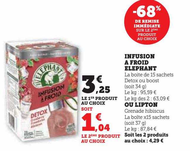 Promo Infusion à Froid éléphant Ou Lipton chez Hyper U - iCatalogue.fr