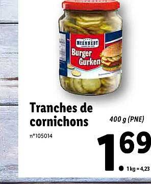 Promo Tranches De Cornichons Mcennedy chez Lidl - iCatalogue.fr