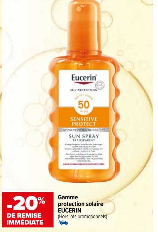 Promo Gamme Protection Solaire Eucerin chez Carrefour Parapharmacie ...