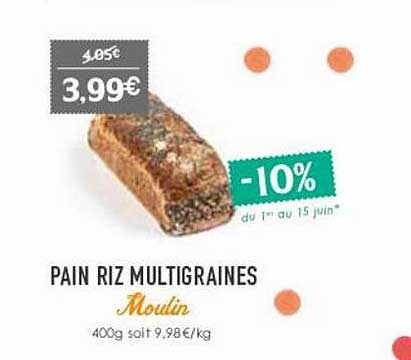 Promo Pain Riz Multigraines Moulin chez Naturalia - iCatalogue.fr