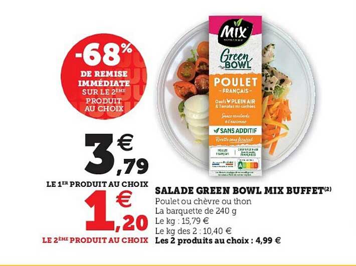 Promo Salade Green Bowl Mix Buffet chez U Express - iCatalogue.fr