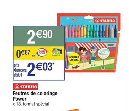 Promo Feutres De Coloriage Power Stabilo chez Cora - iCatalogue.fr
