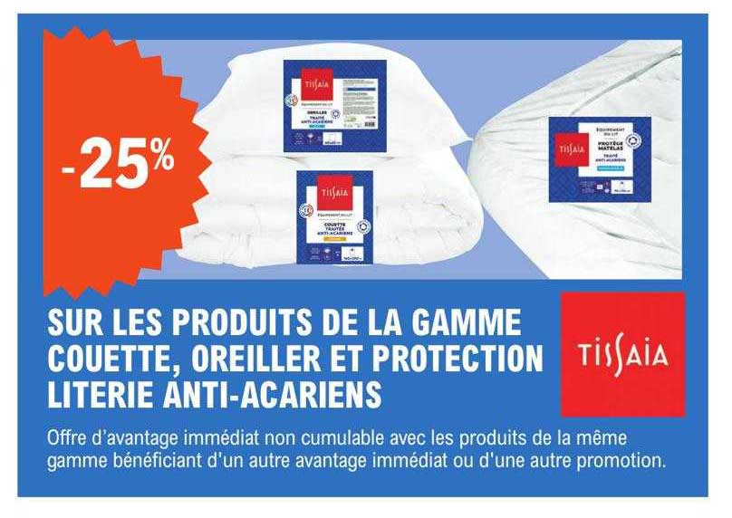 Promo La Gamme Couette, Oreiller Et Protection Literie Anti-acariens ...